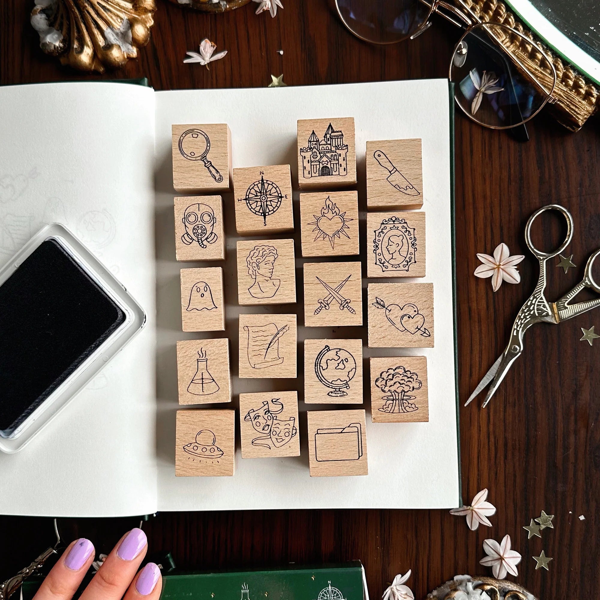 Book Genre Stamp Set – Literary Rubber Stamps | Paper Kooka