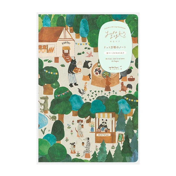 Midori Yuru Log "Forest Animals" B6 Dotted Notebook | Paper Kooka