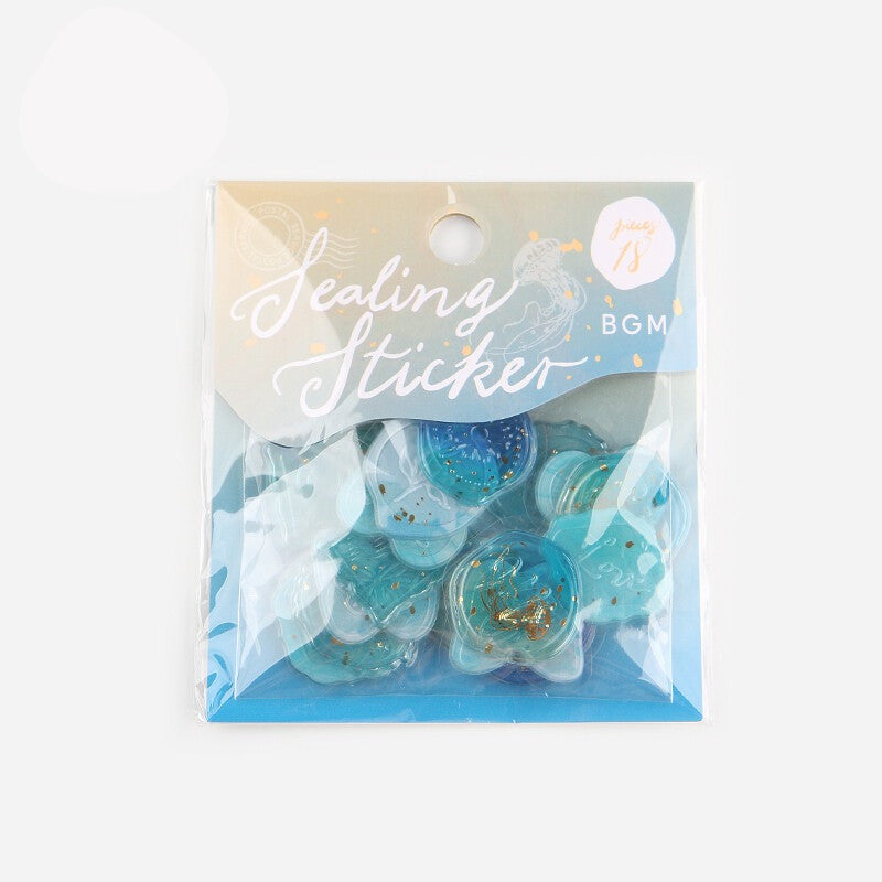 BGM Blue Clear Sealing Seal Stickers | Paper Kooka