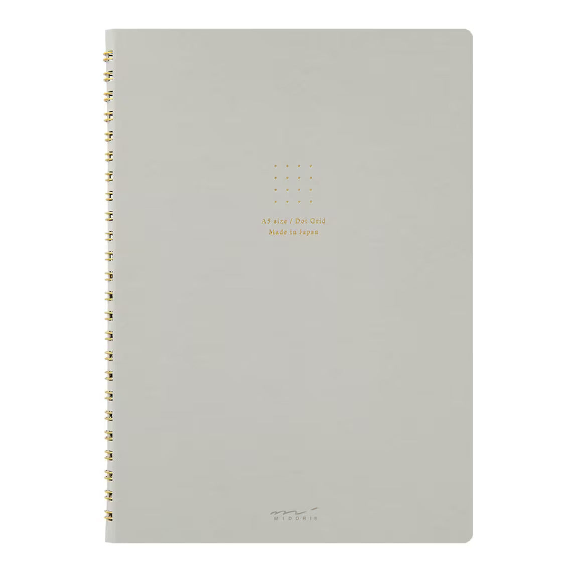 Midori A5 Ring Dotted Notebook - Grey | Paper Kooka
