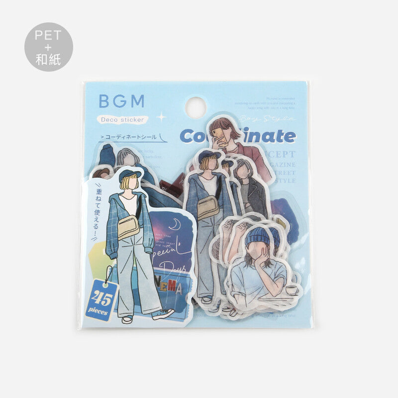BGM Colour Coordinate Stickers - Boyish | Paper Kooka