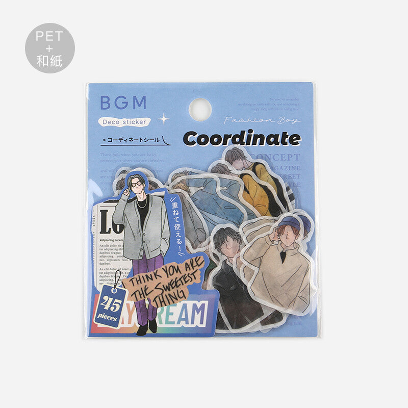 BGM Colour Coordinate Tracing Paper Stickers - Men | Paper Kooka