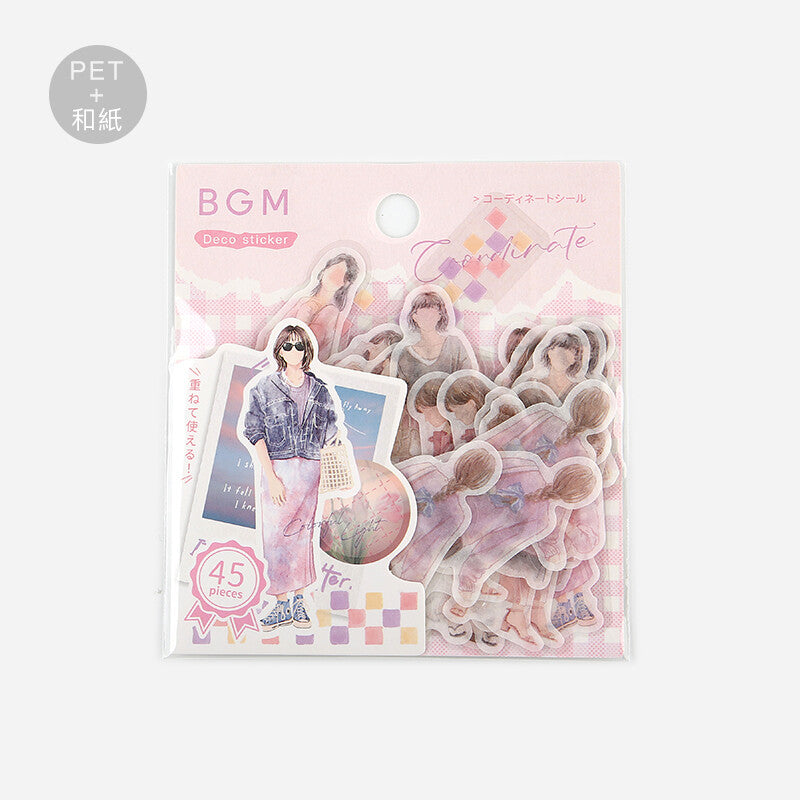 BGM Colour Coordinate Stickers - Pink | Paper Kooka