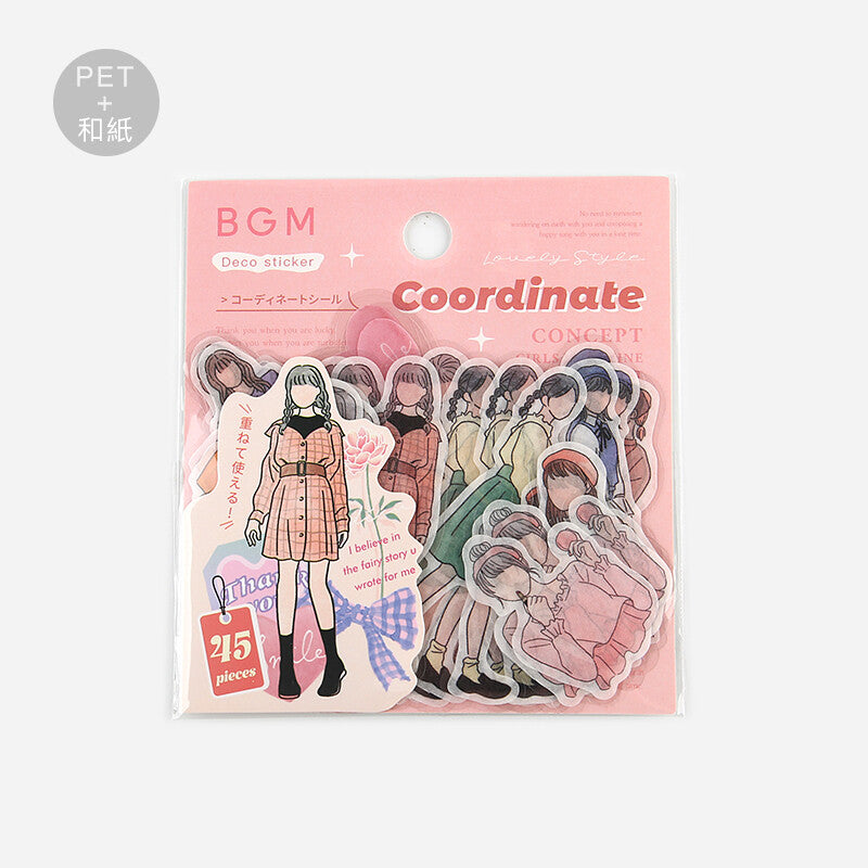 BGM Colour Coordinate Stickers - Pretty Type | Paper Kooka